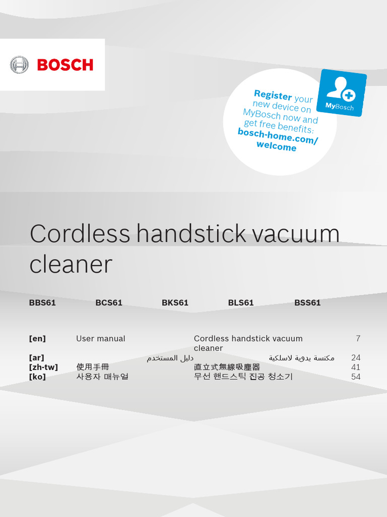 Bosch Vaccum Cleaner User Manual | PDF | Industrial Processes | Floors