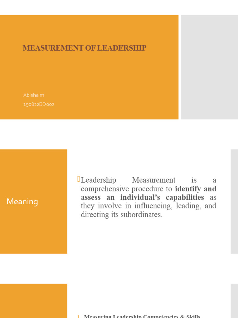 Measurement of Leadership | PDF | Leadership | Competence (Human Resources)