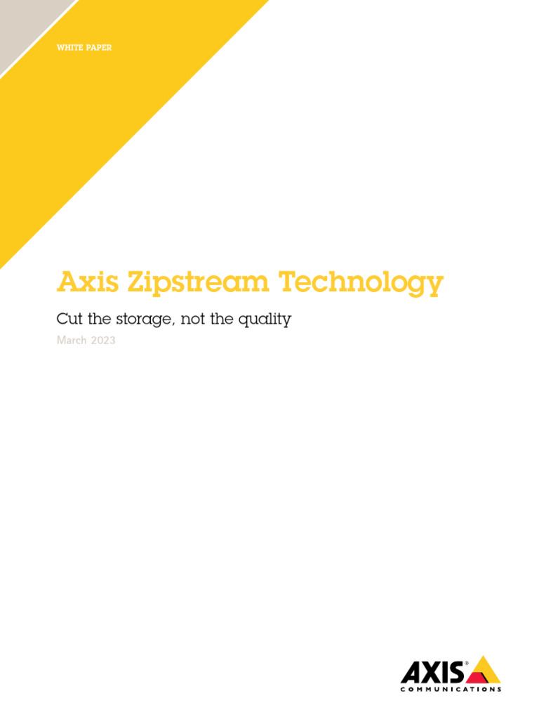 Axis Zipstream Technology en US 396891 | PDF | Data Compression | Video
