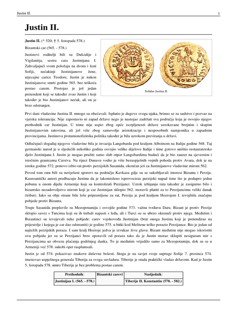 Justin II. | PDF