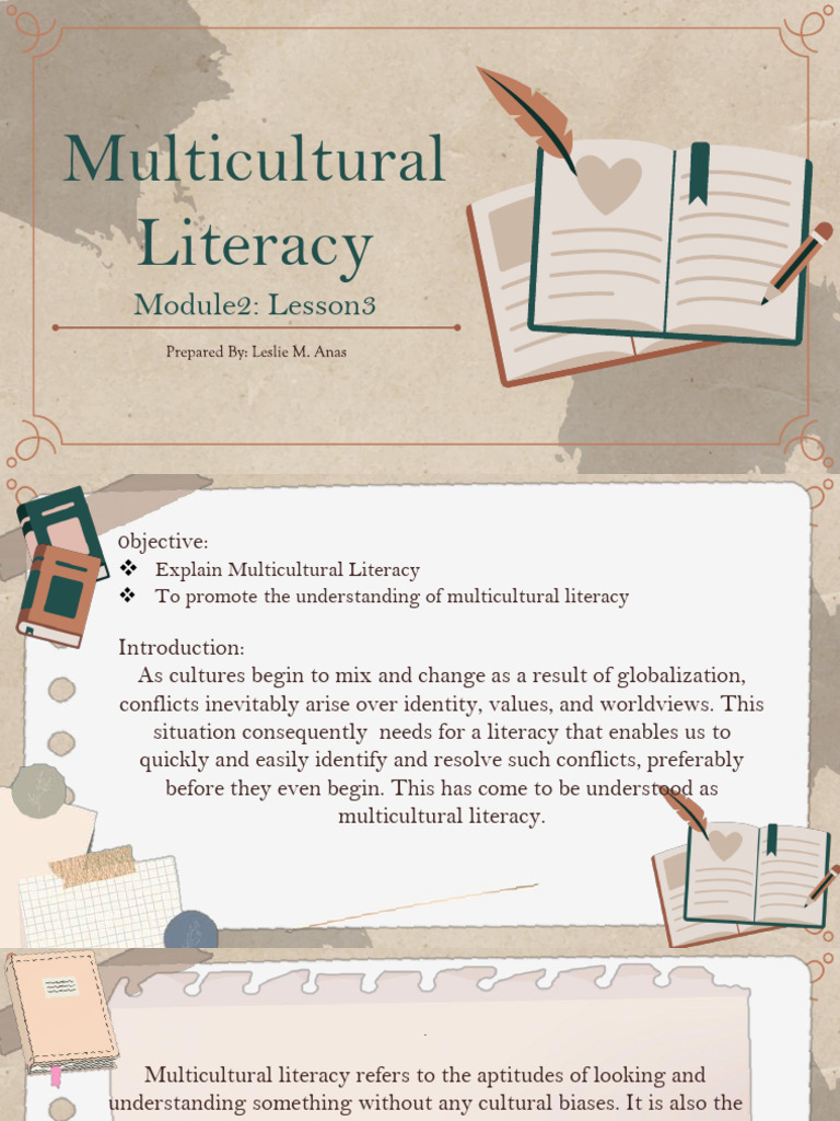 Multicultural Literacy - Vge Module 2 Lesson 3 Final | PDF | Behavioural Sciences | Psychology