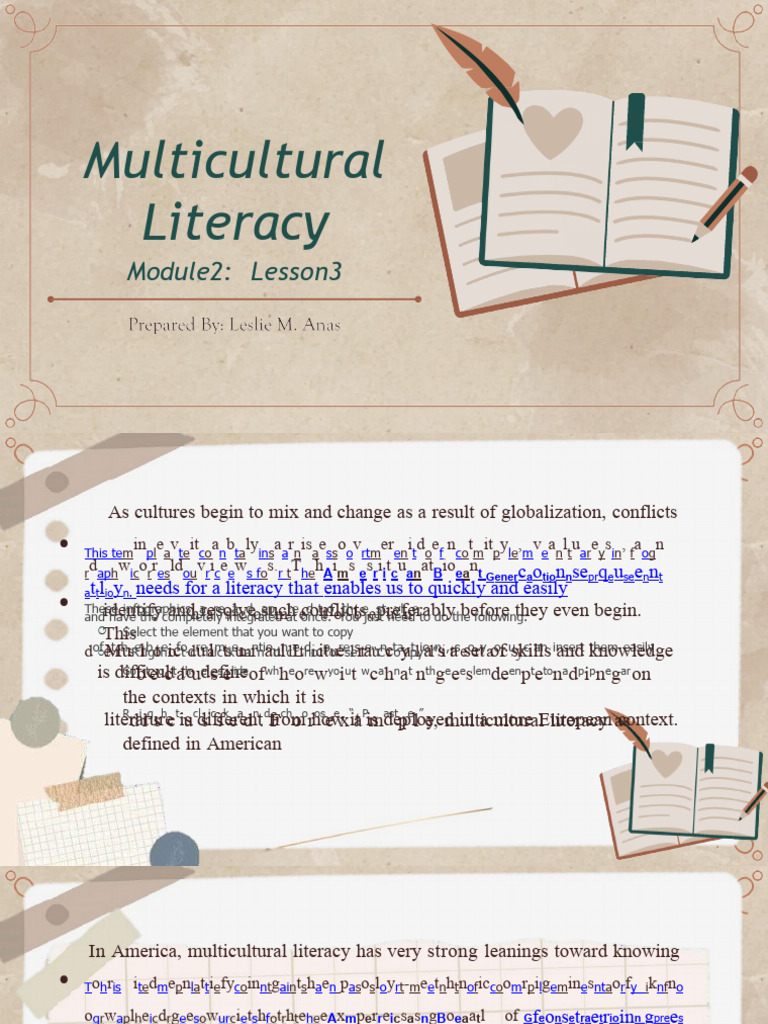 Multicultural Literacy. Module 2 Lesson 3 | PDF | Social Constructionism | Human Communication