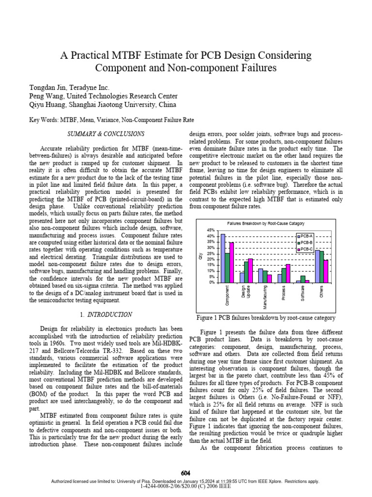 A Practical MTBF Estimate For PCB Design Considering Component and Non-Component Failures ...