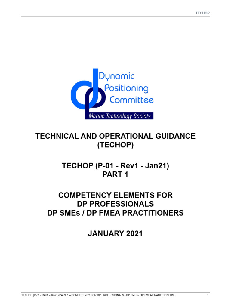 Techop (P-01 - Rev1 - Jan21) All Parts - Competency For DP ...