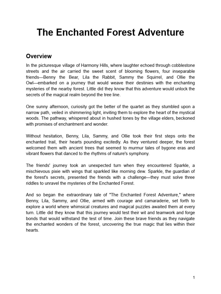 The Enchanted Forest Adventure | PDF