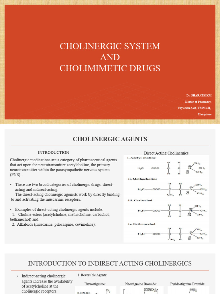 Cholinergic Systems and Cholimimetic Drugs Presentation | PDF ...
