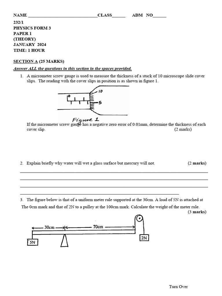 Physics F3 Opener Pdf Pressure Temperature