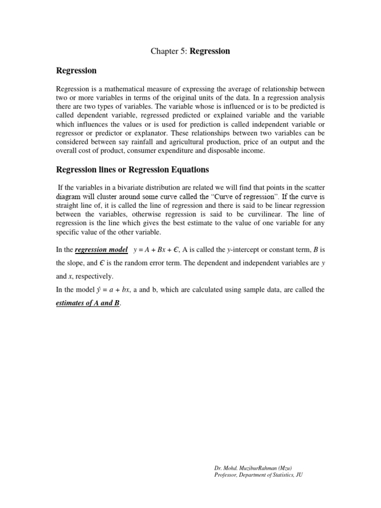 Regression Basics | PDF | Regression Analysis | Linear Regression