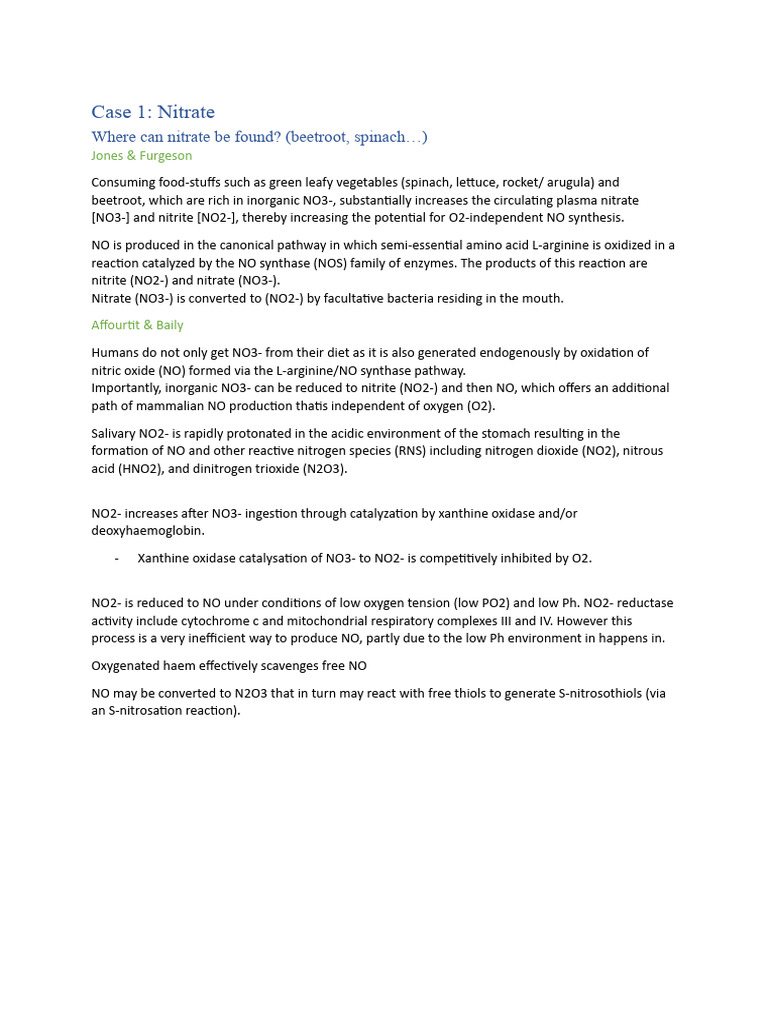 Case 1 Nitrate | PDF