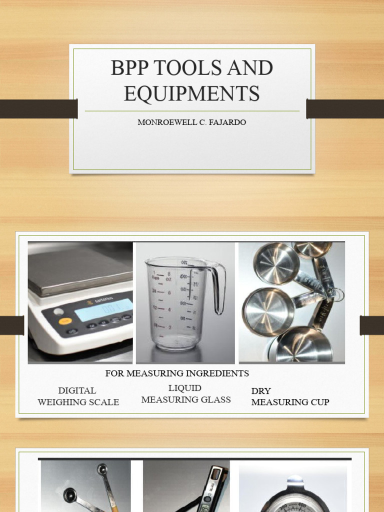 BPP Tools and Equipments | PDF | Cooking, Food & Wine
