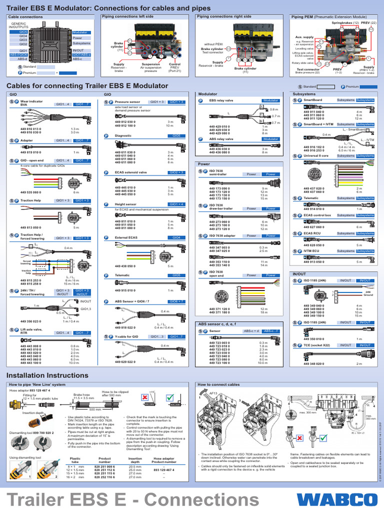 Trailer EBS E - Connections: Wabco | PDF