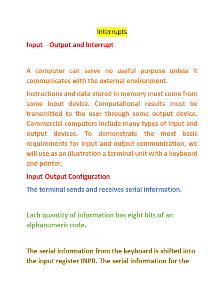 Interrupts | PDF | Input/Output | Computer Keyboard