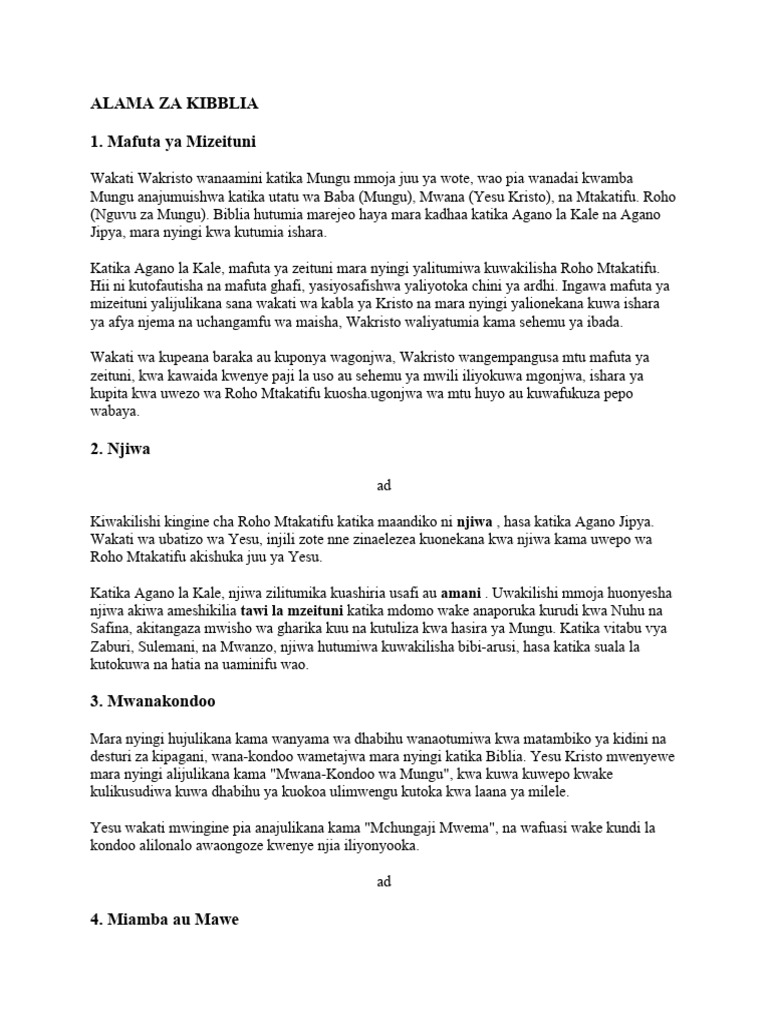 Alama Za Kibblia | PDF