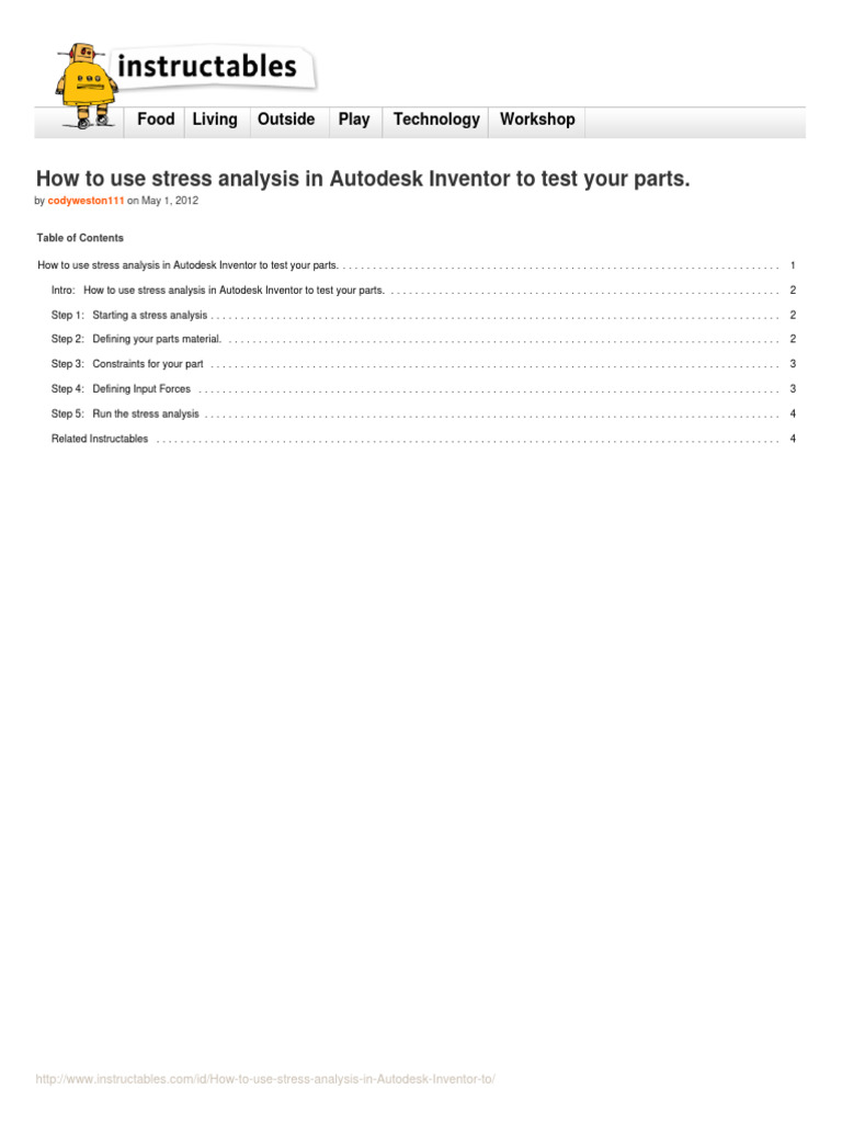 Autodesk Inventor Stress Analysis | PDF