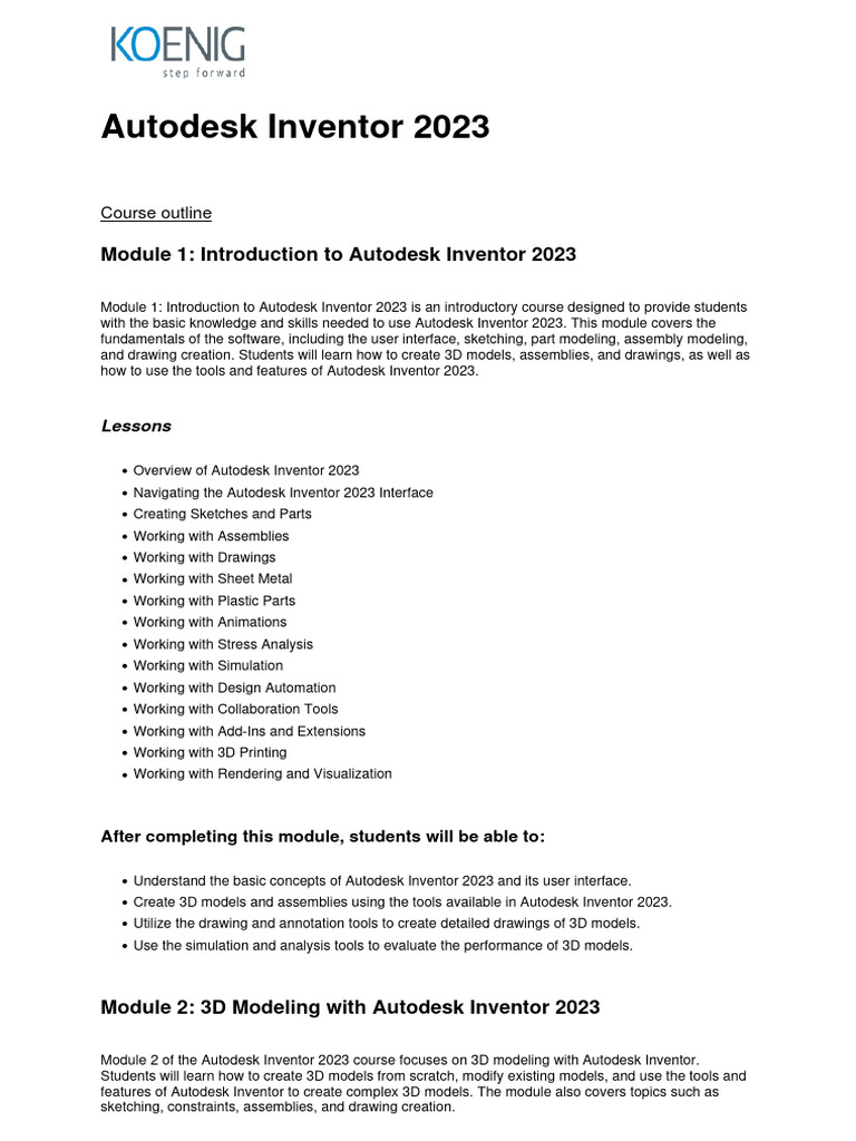 TOCautodesk Inventor 2023 Course Mastering 3d Design | Download Free PDF | 3 D Computer Graphics ...