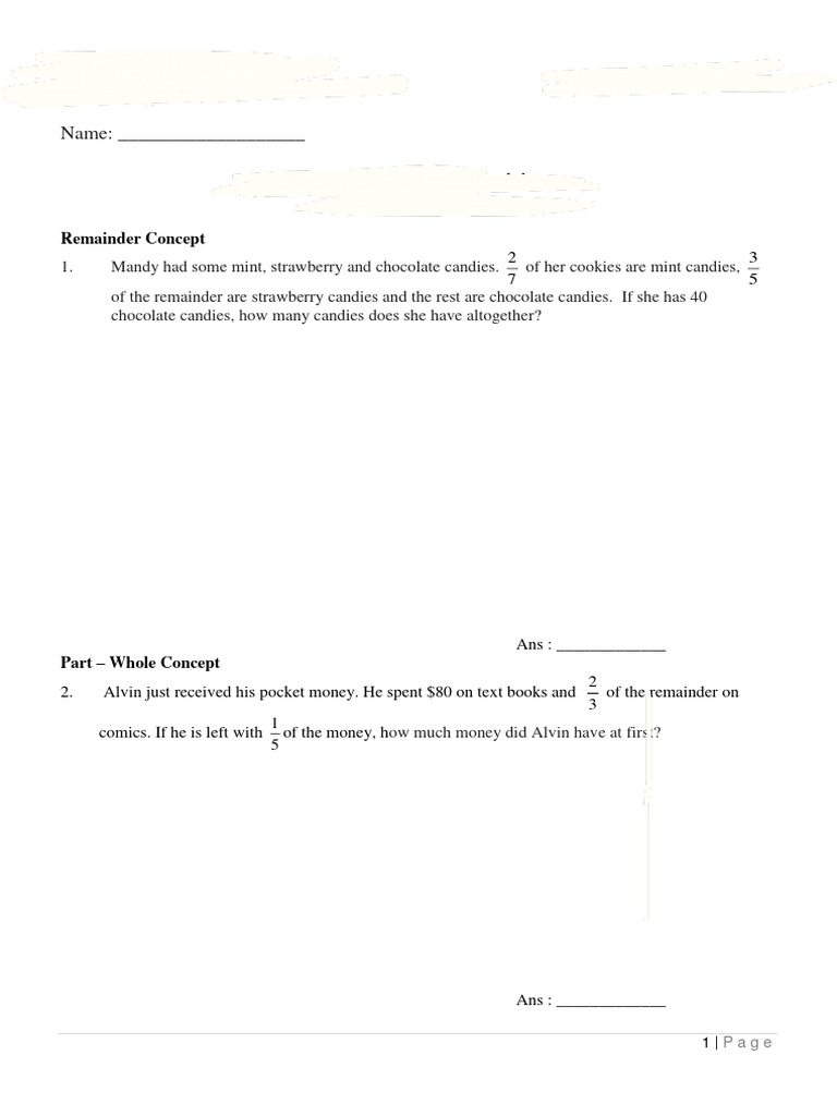 P6 Math Revision Problems | PDF