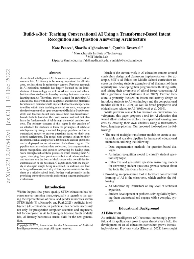 Build-a-Bot Teaching Conversational AI Using A Tra | PDF | Constructivism (Philosophy Of ...