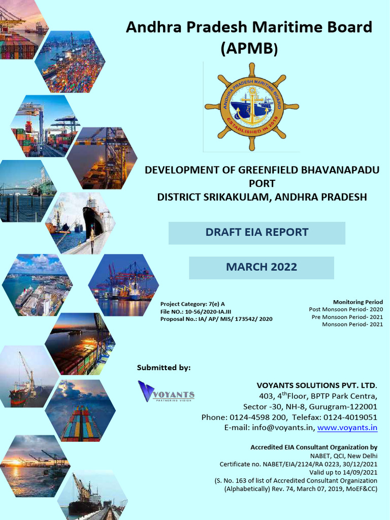 Bhavanapadu Port EIA Report, Srikakulam | PDF | Environmental Impact ...