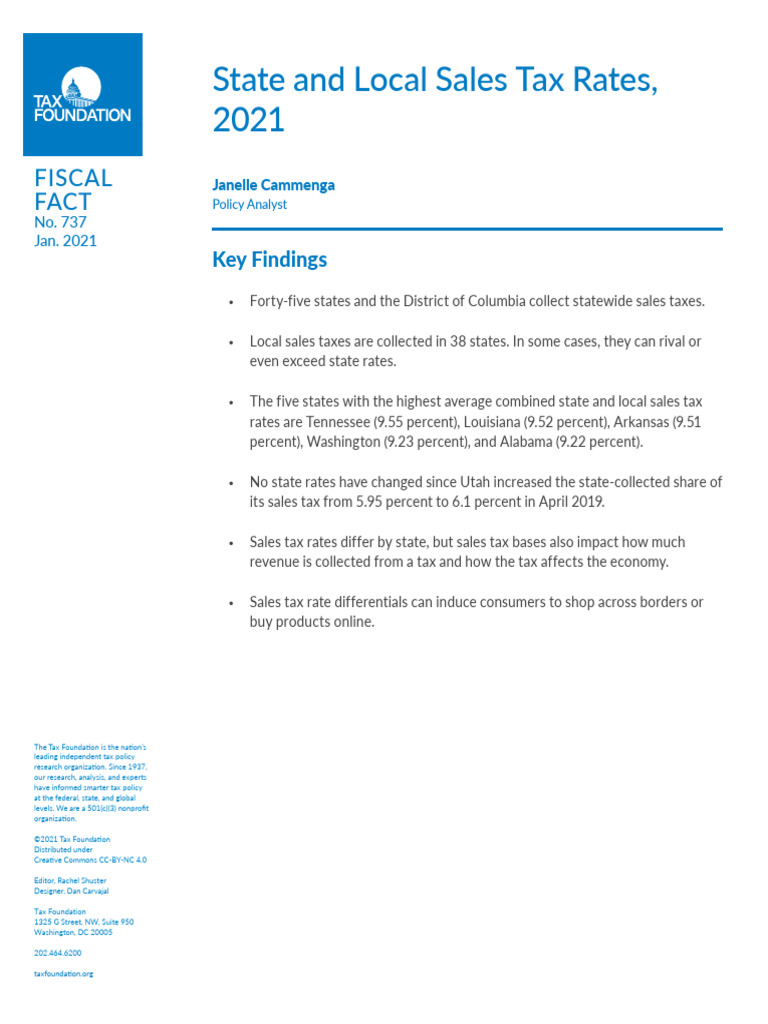 State-and-Local-Sales-Tax-Rates-2021 | PDF | Taxes | Sales Tax