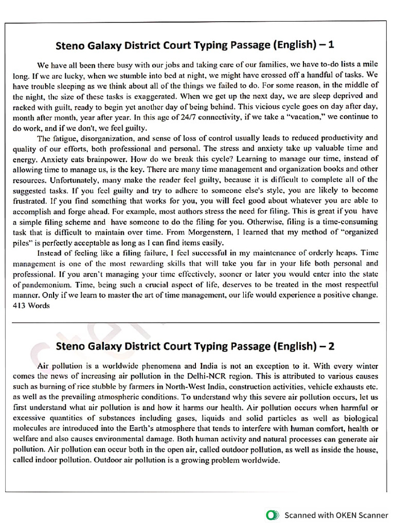 District Court Typing Passages | PDF