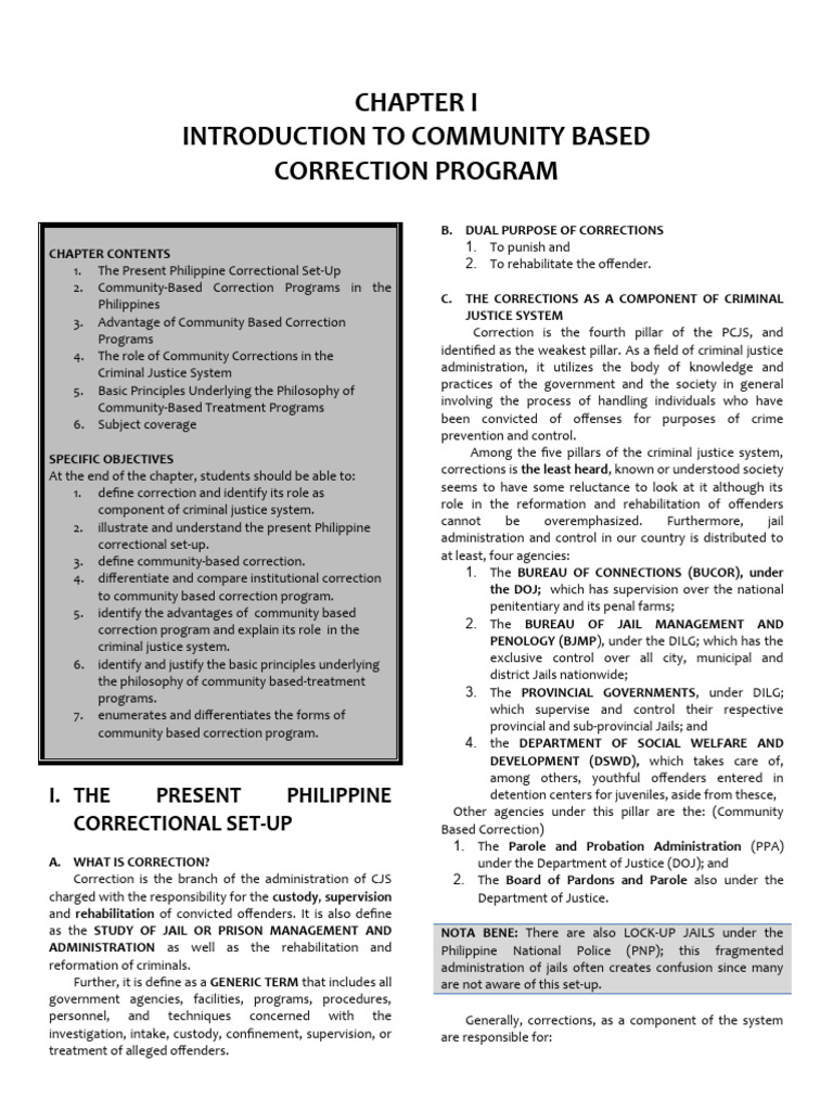 Introduction To Community Based Correction Program: I. The Present ...