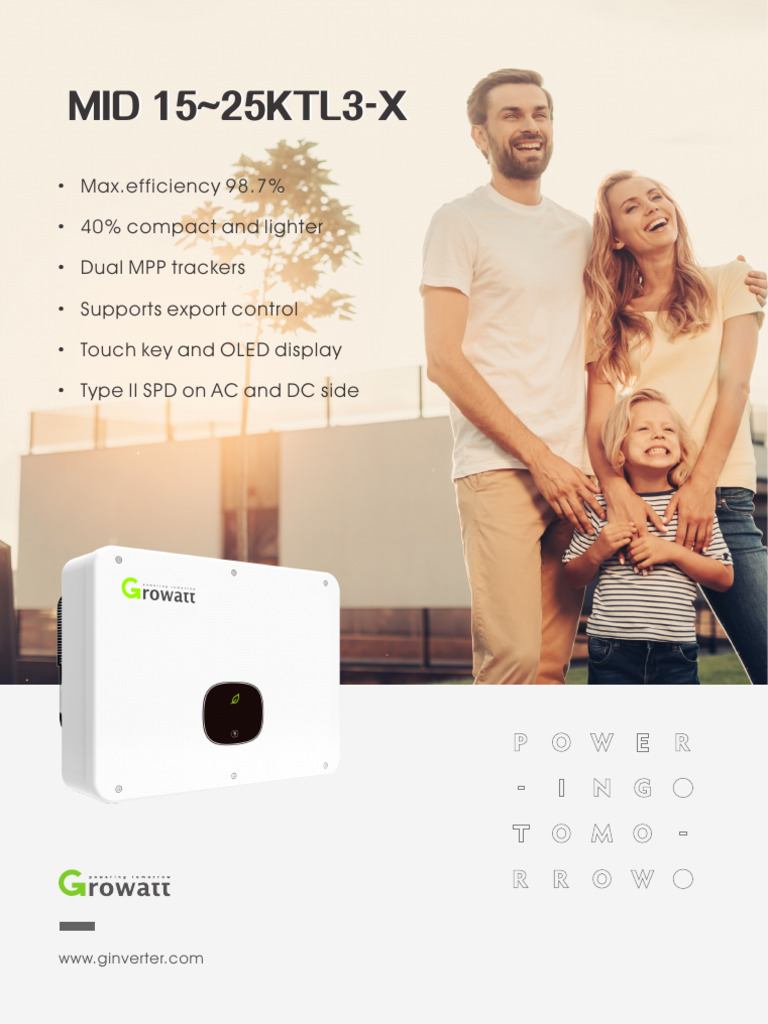 Growatt MID 15-25KTL3-X Datasheet | PDF | Mains Electricity ...