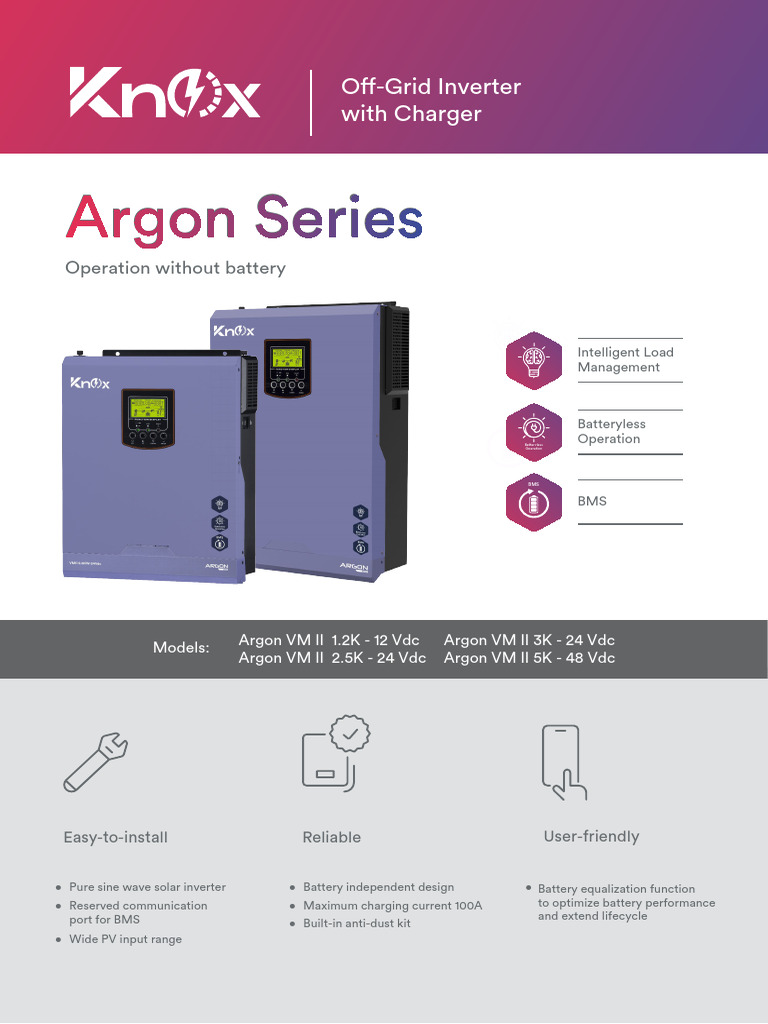 Knox Argon VM II 3kw Off Grid Solar Inverter | Download Free PDF ...
