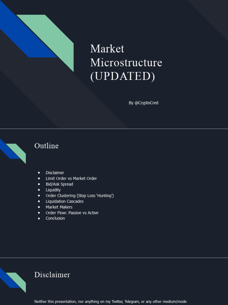 Market Microstructure (UPDATED) | PDF | Order (Exchange) | Market Maker