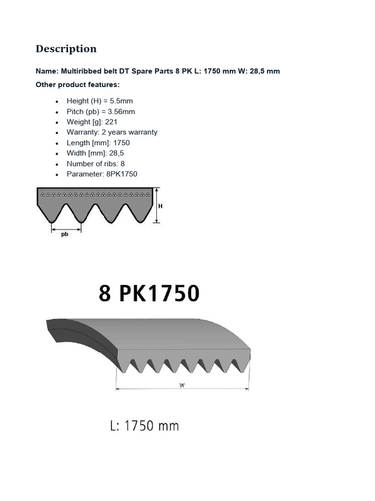 8pk1750 Belt | PDF