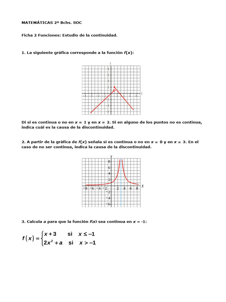FICHA 6 - CONTINUIDAD 2 Bachillerato | PDF