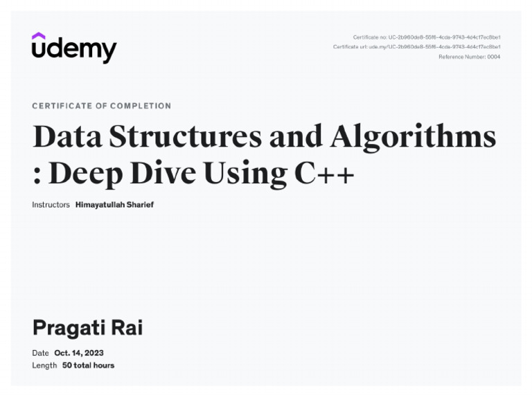 Udemy Certificate | PDF