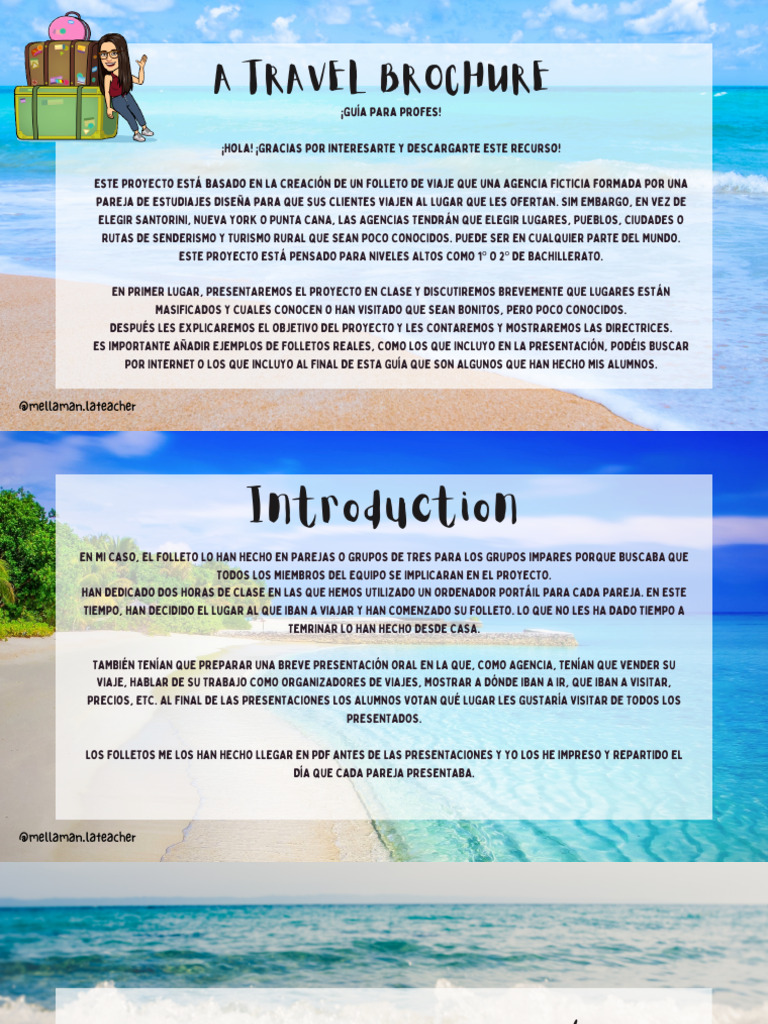 Travel Brochure - Guidelines For Teachers | PDF