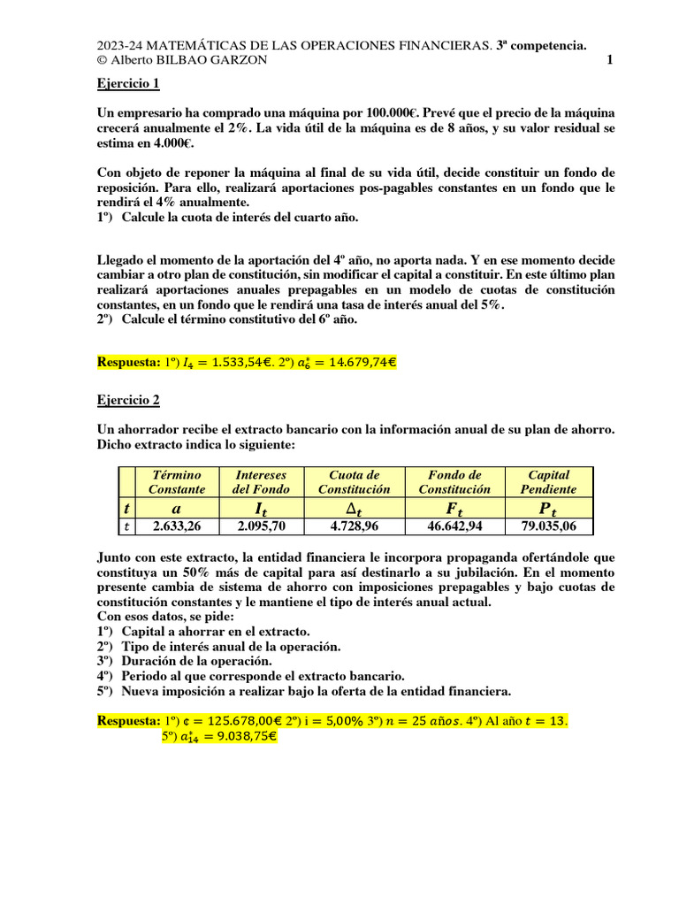 2023-24 MOF Tareas 3 Competencia (16 Enunciados) | PDF | Bancos | Tasas de interés