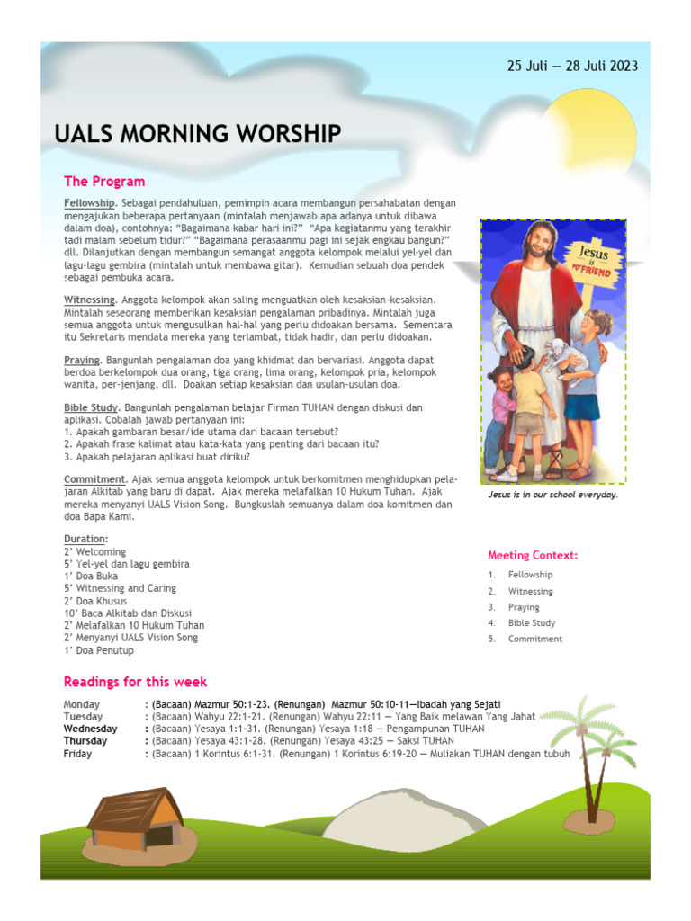 MORNING WORSHIP - Rundown and Readings | PDF