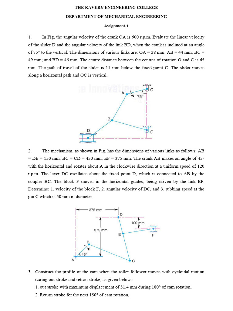 Tom-Assignment 1 | PDF | Rotation Around A Fixed Axis | Gear