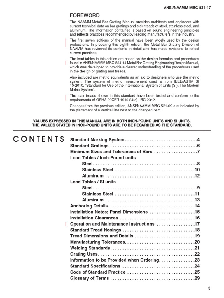 NAAMM Metal Bar Grating Manual 531 - Part3 | PDF | International System ...