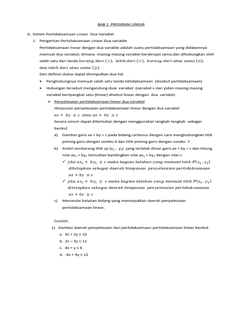 Program Linear. | PDF