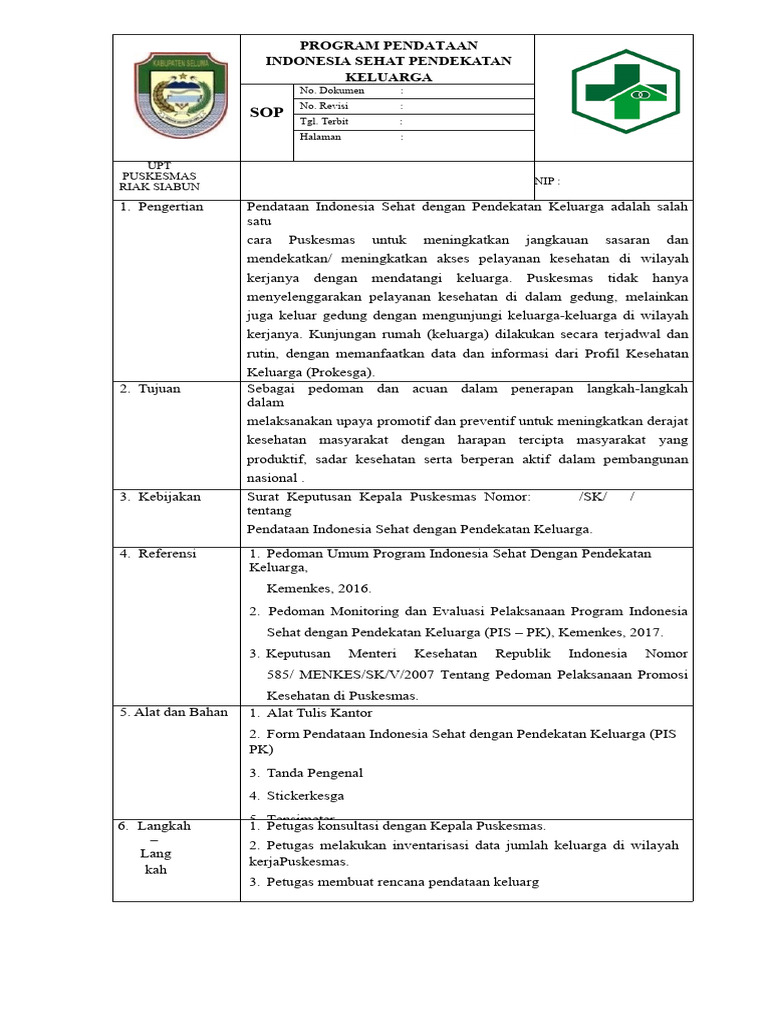 SOP PISPK Renah Gajah Mati Seluma | PDF