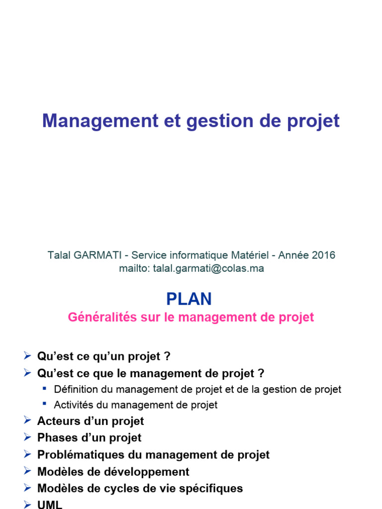 Guide du Management de Projet | PDF | Gestion de projet | Développement ...