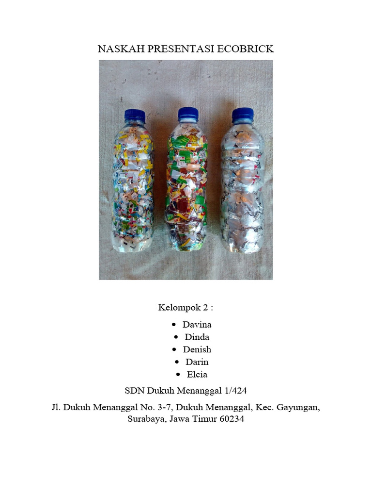 Naskah Presentasi Ecobrick | PDF | Griya & Taman