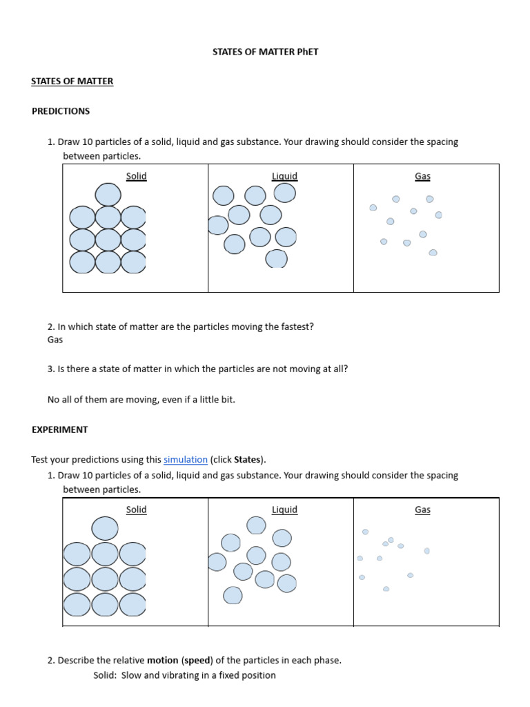 Simulation On States of Matter | PDF | Gases | Liquids