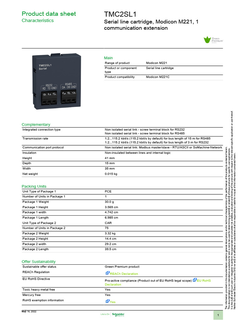 Cartucho Puerto Serie M221 Schneider | PDF | Bit Rate | Computing