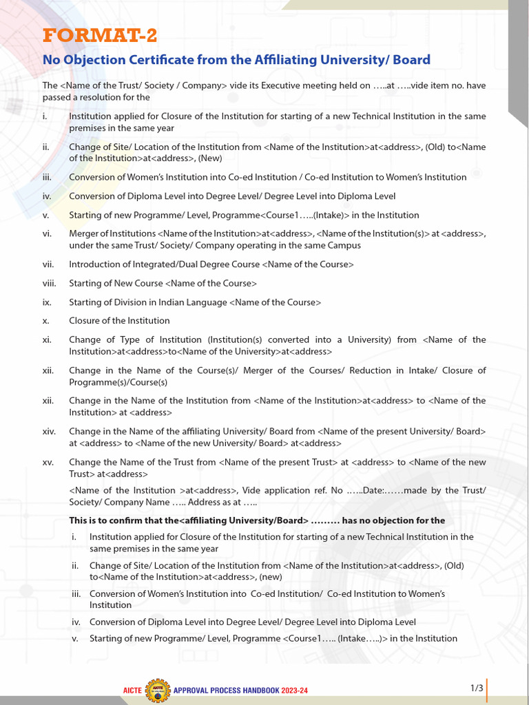 Format-2 (NOC) | Download Free PDF | Educational Stages