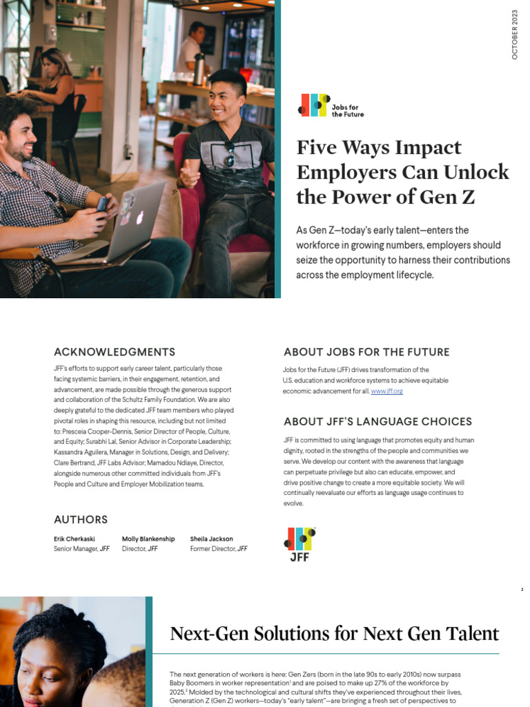 Five Ways Impact Employers Can Unlock The Power of Gen Z | PDF