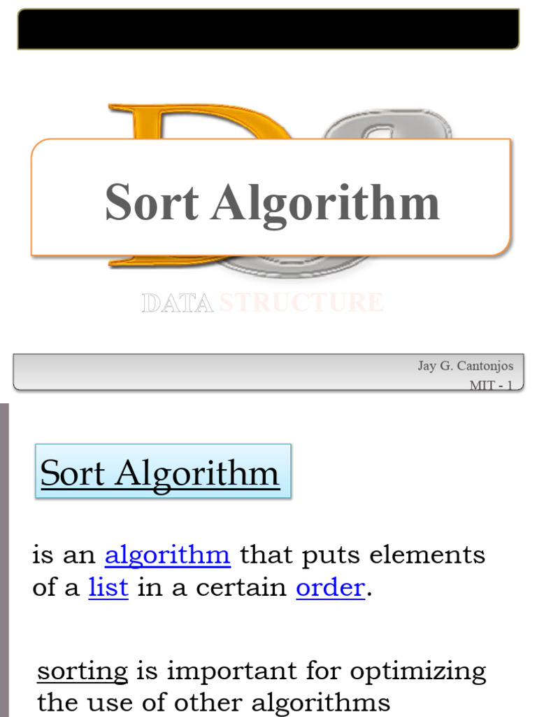Sort Algorithm. | PDF | Discrete Mathematics | Computing Sort Algorithm. | PDF | Discrete Mathematics | Computing