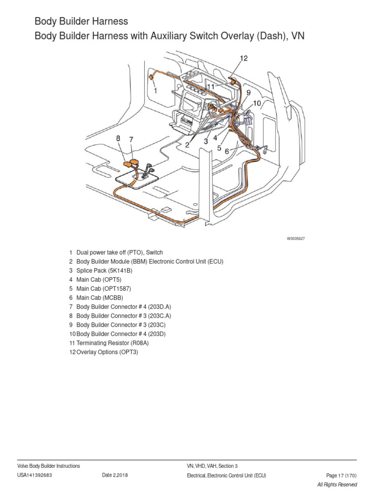 Volvo Body Builder Harness Guide | PDF | Throttle | Electrical Connector