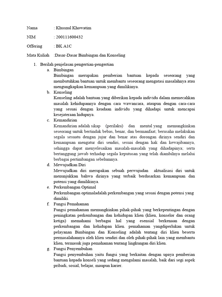 Dasar-Dasar BK | PDF