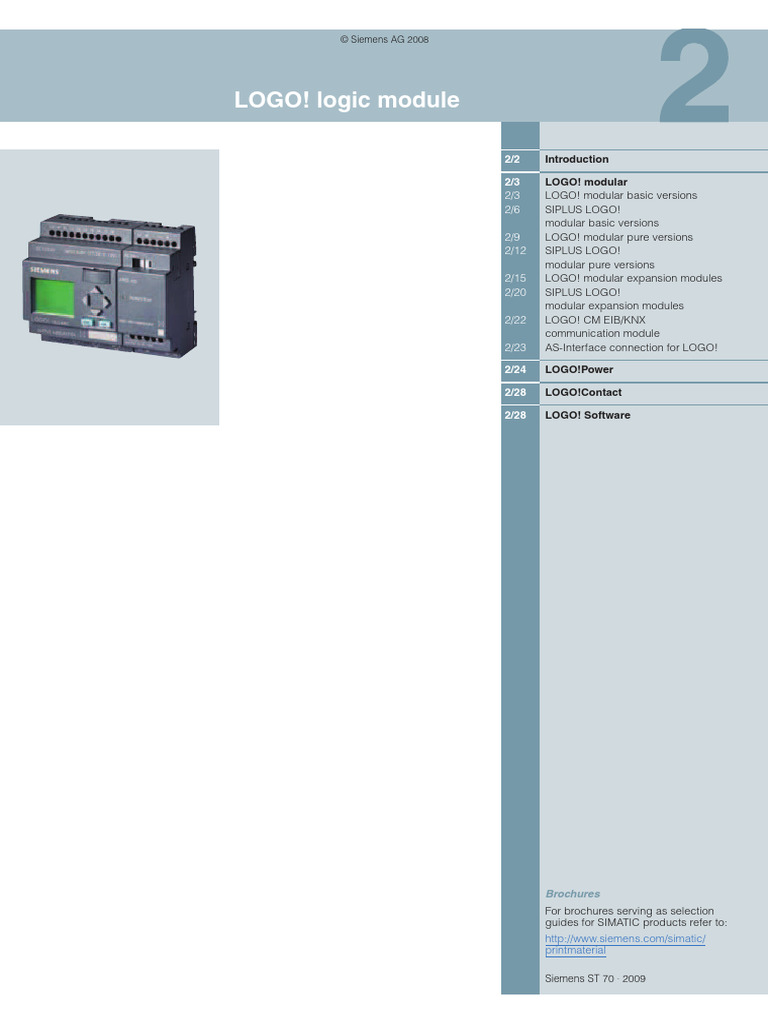 LOGO Logic Module Catalog | PDF | Power Supply | Relay