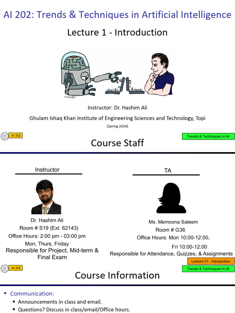 Ai202 Spring 2024 Lecture 1 Introduction Pdf Artificial