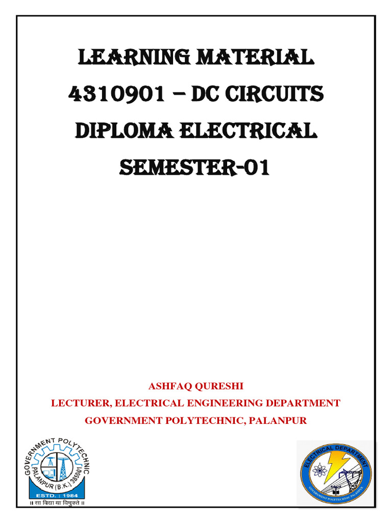 0.Dc Circuits Learning Material | PDF | Capacitor | Inductor
